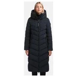 Steppjacke Khujo "Stoane2", Damen, Gr. S (36), graublau, Material: 100% Nylon, normal knielang, hoch geschlossener Ausschnitt, elastischer Bund, Jacken Steppjacke, Winterjacke mit Kapuze