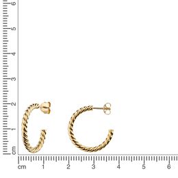 Firetti Damen Paar Creolen "Schmuck Geschenk Silber 925 Ohrschmuck Ohrringe gedrehte Optik", 26, Silber 925 (Sterlingsilber)gelbgoldfarben, Silber