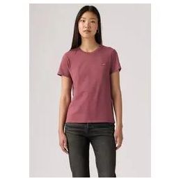 Levi's T-Shirt LEVI'S "TEE Minilogo", Damen, Gr. XS (34), crushed berry cotton, Jersey, Obermaterial: 100% Baumwolle, figurbetont h&uuml;ftlang, Rundhals, gerader Abschluss, Shirts T-Shirt, mit kleiner Logostickerei