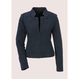 Madeleine Mode MADELEINE Damen Jackenblazer "Jerseyblazer Moderner Businessblazer mit Leo-Muster", blau, Modern, Gr. 46, Obermaterial: 80% Polyester PES. 17%
