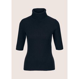 Madeleine Mode MADELEINE Damen Longpullover "Kaschmirpullover Luxuri&ouml;ser Strickpullover mit Rollkragen", blau, Modern, Gr. 40, Obermaterial: 100% Kaschmir WS.,