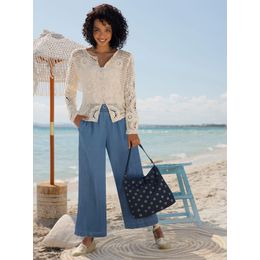 Heine Damen Ajourstrickjackechampagner, Gr. 44, unifarben, 100% Baumwolle, Strickjacken