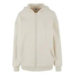 Sweatjacke Urban Classics "Urban Classics Damen Ladies Cozy Oversized Zip Hoody", Damen, Gr. XL, sandwei&szlig;, 95% Baumwolle, 5% Elasthan, unifarben, Sweatjacken Sweatjacke