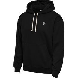 Hummel Damen Kapuzensweatshirt "hmlLOOSE HOODIE BEE", schwarz, Gr. S, angeraute Sweatware, Obermaterial: 84% Baumwolle, 16% Polyester, Sweatshirts,