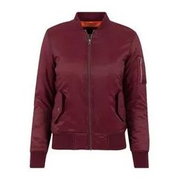 Allwetterjacke Urban Classics "Urban Classics Damen Ladies Basic Bomber Jacket", Damen, Gr. XS, burgundy, 100% Polyamid, unifarben, normal, amerikanischer Ausschnitt, Jacken