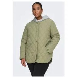 Steppjacke Only CARMAKOMA "CARRISSO LIFE HOOD QUILT JACKET OTW", Damen, Gr. L, mermaid, Steppware, Obermaterial: 100% Polyester, unifarben, Rundhals, Jacken Steppjacke