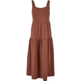 Shirtkleid Urban Classics "Urban Classics Damen Ladies 7/8 Length Valance Summer Dress", Damen, Gr. L, US-Gr&ouml;&szlig;en, terracotta, 100% Baumwolle, unifarben, relaxed fit, eckiger Ausschnitt, Kleider Shirtkleid