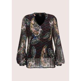Madeleine Mode MADELEINE Damen Langarmbluse "Bluse Elegante Chiffon-Tunika mit V-Ausschnitt", bunt, Modern, Gr. 46, Obermaterial: 100% Polyester PES., Blusen,