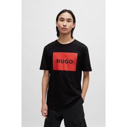 Hugo Herren T-Shirt "Dulive", schwarz, Gr. XL, unifarben, Single Jersey, Obermaterial: 100% Baumwolle, Shirts, Rundhalsausschnitt, Regular Fit, Basic