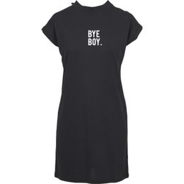 MisterTee Damen Shirtkleid "MisterTee Damen Ladies Bye Boy Extended Shoulder Dress", schwarz, Gr. XS, 100% Baumwolle, Kleider