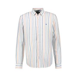 Lerros Herren Langarmhemd "Herren Hemd in sommerlichem Streifenmuster", blau, Gr. 5XL, 55% Leinen, 45% Baumwolle, Hemden