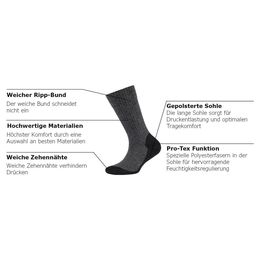Camano Jungen Funktionssocken "function", Gr. 35, blau, Materialmix, meliert, Socken, mit verst&auml;rkten Belastungszonen an Ferse und Spitze