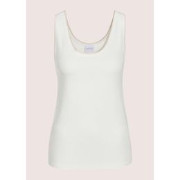 Madeleine Mode MADELEINE Damen Tr&auml;gertop "Glanztop Elegantes Jerseytop mit Glanzakzenten", wei&szlig;, Modern, Gr. 42, Obermaterial: 95% Viskose CV. 5% Elasthan EL.,