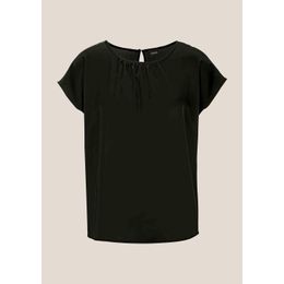 Madeleine Mode MADELEINE Damen Shirtbluse "Blusenshirt Elegante Satinbluse in A-Linie", schwarz, Modern, Gr. 40, Obermaterial: 100% Polyester PES., Blusen