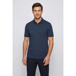BOSS Orange Herren Poloshirt "Pe Interlock"open blau464, Gr. S, Jersey, Obermaterial: 100% Baumwolle, Shirts, aus Baumwoll-Piqu&eacute; mit Logo-Print