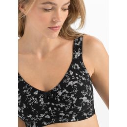 bonprix Damen B&uuml;stenhebe "BH ohne B&uuml;gel mit weicher Baumwolle (2er Pack)", Gr. 90, schwarz, Obermaterial: 95% Baumwolle, 5% Elasthan. Futter: 100%