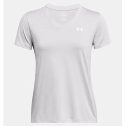 Under Armour Damen Trainingsshirt "TECH SSV- TWIST", grau, Gr. XXL, Obermaterial: 100% Polyester, Shirts, Kurzarm, atmungsaktiv, schnell trocknend,