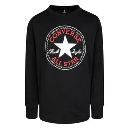 Converse Jungen Langarmshirt "CNVB CHUCK PATCH LS TEE", schwarz, Gr. 104, bedruckt, unifarben, Sweatware, Obermaterial: 100% Baumwolle, Shirts, f&uuml;r