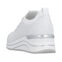Remonte Damen Slip-On Sneaker, Gr. 42wei&szlig;, silberfarben, Lederimitat, Textil, Glitzer, Schuhe, Schlupfschuh, Slipper, Halbschuh mit Lite ́n