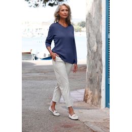 GOLDNER Damen Strickpullover "Kurzgr&ouml;&szlig;e Basicpullover mit V-Ausschnitt", blau, Gr. 20, Obermaterial: 100% Kaschmir WS., Pullover, Aufwendig in Form