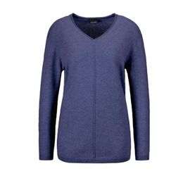 GOLDNER Damen Strickpullover "Kurzgr&ouml;&szlig;e Basicpullover mit V-Ausschnitt", blau, Gr. 21, Obermaterial: 100% Kaschmir WS., Pullover, Aufwendig in Form