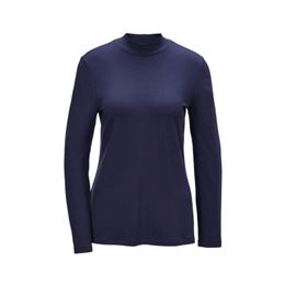 GOLDNER Damen Longpullover "Stehkragenshirt mit Langarm", blau, Gr. 44, Obermaterial: 95% Modal CMD. 5% Elasthan EL., Pullover, Ohne