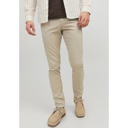 Jack & Jones JACK & JONES Herren Chinohose "JJIMARCO mit Badge und hohem Tragekomfort", beige, Gr. 29, unifarben, Web, Obermaterial: 98% Baumwolle, 2% Elasthan,