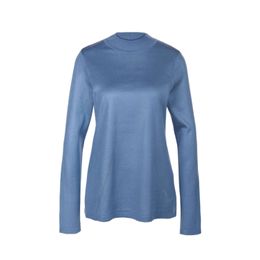 GOLDNER Damen Strickpullover "Kurzgr&ouml;&szlig;e Strickpullover mit Stehbundkragen", blau, Gr. 25, Obermaterial: 100% Polyacryl PAN., Pullover, wie echter