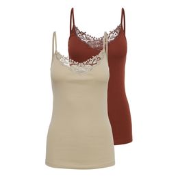 Only Top 'ONLKira' female size S Beige / Rusty red