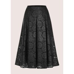 Madeleine Mode MADELEINE Damen Midirock "Spitzenrock Eleganter Rock mit filigraner Spitze", schwarz, Modern, Gr. 36, Obermaterial: 48% Polyamid PA. 35% Baumwolle