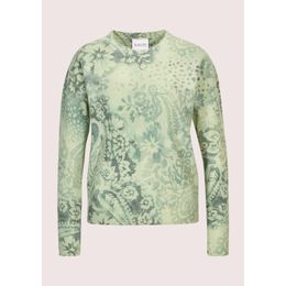 Madeleine Mode MADELEINE Damen Longpullover "Strickpullover Stilvoller Printpullover mit floralem Muster", wei&szlig;, Modern, Gr. 48, Obermaterial: 52% Polyester PES.