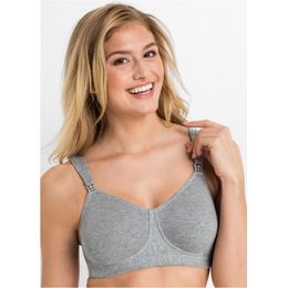 bonprix Damen Still-BH "Still BH ohne B&uuml;gel mit Baumwolle (2er Pack)", grau, Gr. 105, Obermaterial: 90% Baumwolle, 10% Elasthan. Futter: 90%