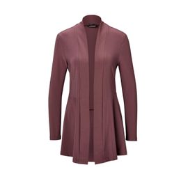 GOLDNER Damen Sweatjacke "Leichte Shirtjacke lila mit Stretch", lila, festlich, Gr. 44, Obermaterial: 95% Polyester PES. 5% Elasthan EL.,