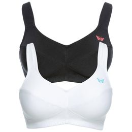 bonprix Damen B&uuml;stenhebe, Gr. 105, wei&szlig;, Obermaterial: 95% Baumwolle, 5% Elasthan. Futter: 100% Baumwolle, unifarben, BHs, breite, gepolsterte