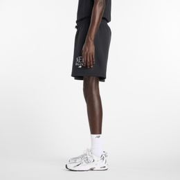 New Balance Herren Sweatshorts, schwarz, Gr. L, Obermaterial: 60% Baumwolle, 40% Polyester, Hosen, mit Kordelverschluss, aus Baumwolle und Polyester,