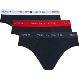 Herren Slip "3P BRIEF DTM", Tommy Hilfiger Underwear, Gr. Mprimary rot, wei&szlig;, desert sky, Jersey, Obermaterial: 95% Baumwolle, 5% Elasthan,