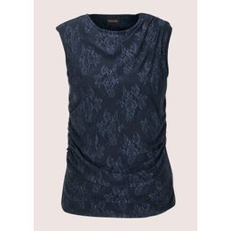 Madeleine Mode MADELEINE Damen Kurzarmshirt "Shirt Shirt", blau, Modern, Gr. 36, Obermaterial: 100% Polyester PES., Shirts, Edles Spitzentop mit Jerseyfutter und