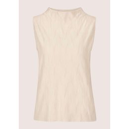 Madeleine Mode MADELEINE Damen Kurzarmshirt "Shirt Kurzarm-Bluse mit Stehkragen, strukturiert", wei&szlig;, Modern, Gr. 40, Obermaterial: 100% Polyester PES., Shirts,