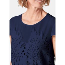 GOLDNER Damen Abendkleid "Kurzgr&ouml;&szlig;e Kleid aus sommerlicher Spitze", blau, festlich, Gr. 21, Obermaterial: 100% Polyester PES., Kleider, mit kleinen