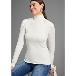 Bruno Banani Damen Rollkragenpullover, wei&szlig;, Basic, Gr. 44, clean, unifarben, Feinstrick, Obermaterial: 70% Viskose, 30% Polyamid, Pullover, mit