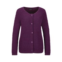 GOLDNER Damen Strickjacke "Elegante Strickjacke mit Lurex, Langarm", lila, Modisch, Gr. 44, Obermaterial: 97% Baumwolle CO. 3% metallisierte Fasern