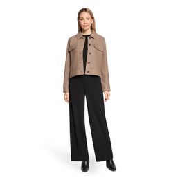Betty Barclay Damen Jackenblazer "Damen mit aufgesetzten Taschen"beige, Gr. 48, Flanell, Obermaterial: 60% Viskose, 40% Wolle, Blazer