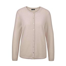 GOLDNER Damen Strickjacke "Kurzgr&ouml;&szlig;e Eleganter Herbstcardigan mit Rundhals", beige, Gr. 24, Obermaterial: 100% Kaschmir WS., Strickjacken, Ohne