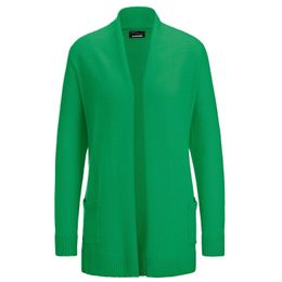 GOLDNER Damen Strickjacke "Langarm Cardigan aus Merino", gr&uuml;n, Gr. 40, Obermaterial: 100% Schurwolle WV., Strickjacken, Schalkragen