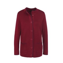 GOLDNER Damen Strickjacke "Kurzgr&ouml;&szlig;e Herbstcardigan mit Stehkragen", rot, Gr. 20, Obermaterial: 50% Baumwolle CO. 50% Polyacryl PAN., Strickjacken,