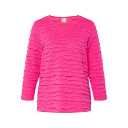 Rabe Damen 3/4-Arm-Shirtmalve, Gr. 52, Strukturmuster, Jersey, Obermaterial: 68% Viskose, 28% Polyester, 4% Elasthan, Shirts, mit Struktur Muster