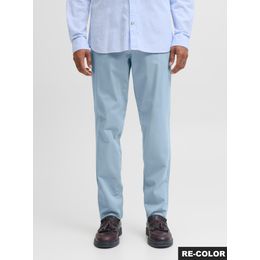 Jack & Jones JACK & JONES Herren Chinohose "JJIMARCO mit Badge und hohem Tragekomfort", blau, Gr. 30, unifarben, Web, Obermaterial: 98% Baumwolle, 2% Elasthan,