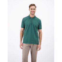 Lerros Herren Poloshirt "Poloshirt mit Rei&szlig;verschlusskragen in Strukturqualit&auml;t", gr&uuml;n, Gr. S, 100% Baumwolle, Shirts