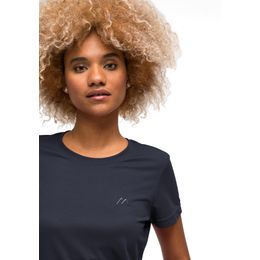 Maier Sports Damen T-Shirt "Waltraud", blau, Gr. 36, 100% Polyester, Shirts, Damen Kurzarmshirt, leichtes Sommer Funktionsshirt, Rundhals, Reg Fit