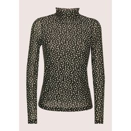 Madeleine Mode MADELEINE Damen Langarmshirt "Blusenshirt Elegantes Oberteil mit P&uuml;nktchen-Design", schwarz, Modern, Gr. 40, Obermaterial: 95% Polyester PES. 5%